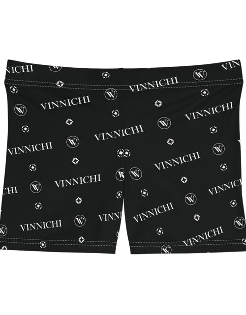 Vinnichi Monogram Women's Logo Shorts — Black All-Over Print Athletic ...